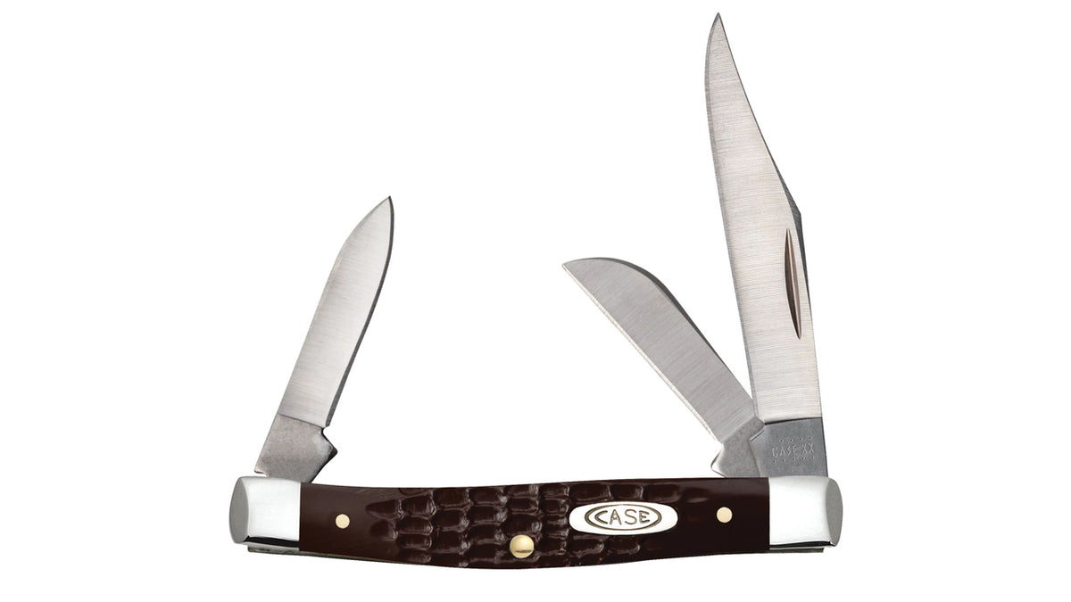 Medium Stockman, Brown Delrin Handle 00106 – Edgeworks Knife & Supply Co