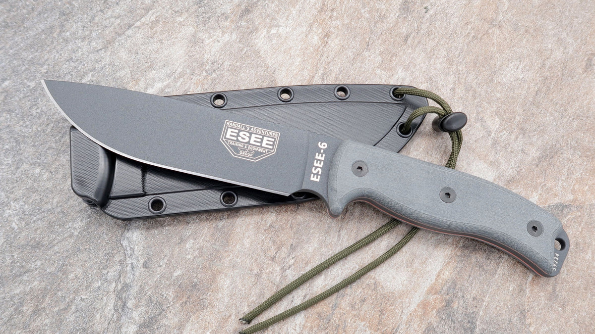 ESEE 6 Plain Edge Tactical Grey Blade ESEE-6P-TG – Edgeworks Knife ...
