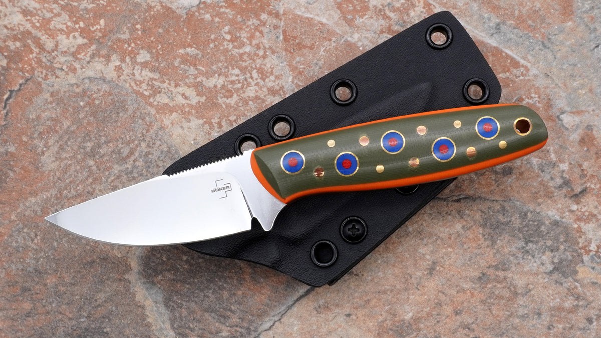 Boker Plus The Brook Fixed Blade, Green/Orange G-10 Handle 02BO031 ...