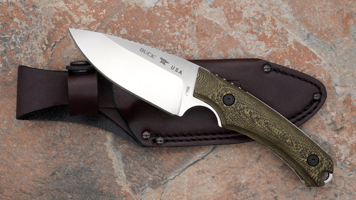 Alpha Hunter Pro Fixed Blade, Richlite Handle 0664BRS – Edgeworks Knife ...