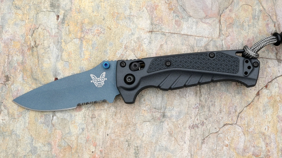 Mini Adira Folder, Blue CeraKote Combo Edge MagnaCut with Tempest Grey ...