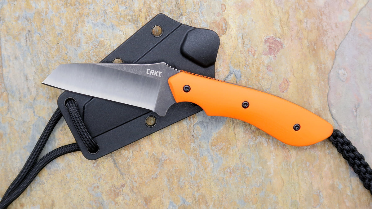 S.P.I.T. Fixed Blade, Orange Hanlde 2399 – Edgeworks Knife & Supply Co