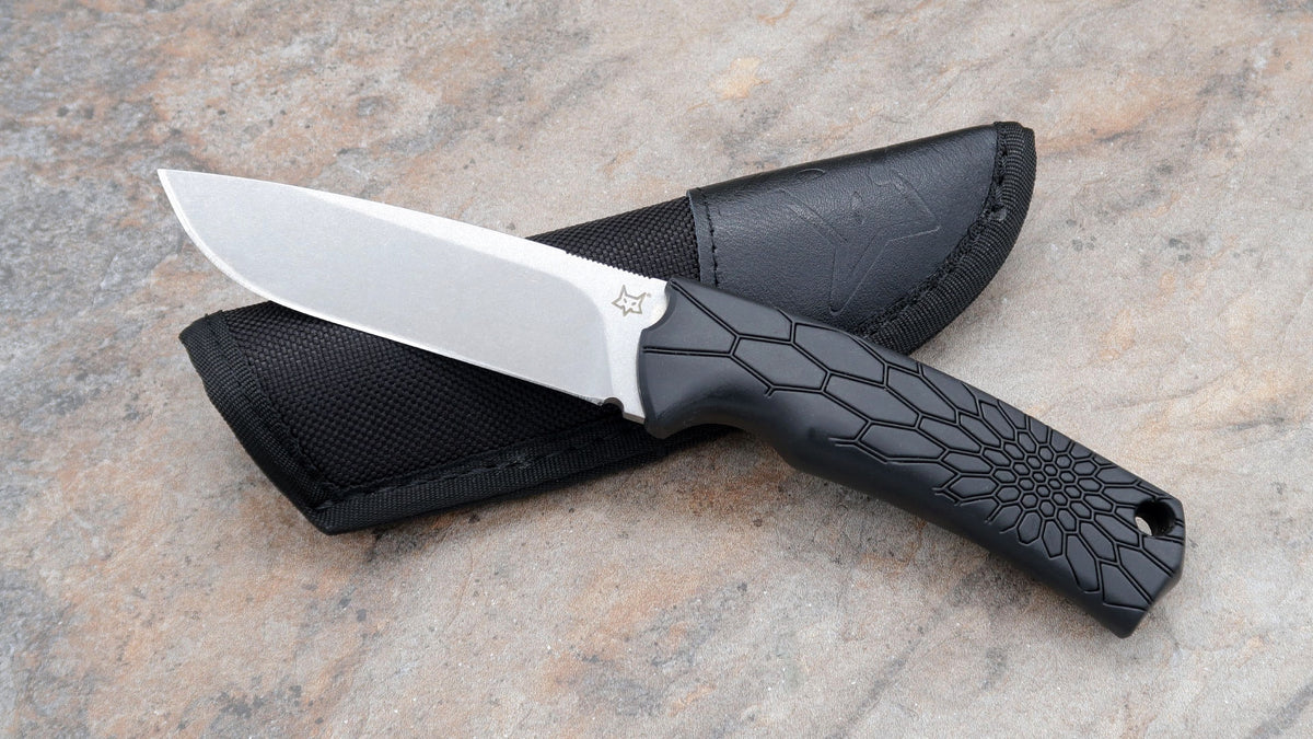 Fox Core Fixed Blade, Black Handle FX605 – Edgeworks Knife & Supply Co