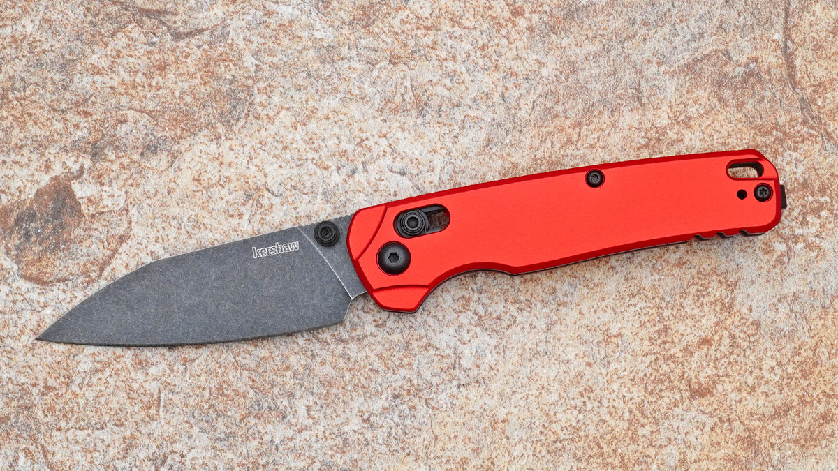 Bel Air Duralock Folder, Blackwash Blade and Red Aluminum Handle 6105R ...