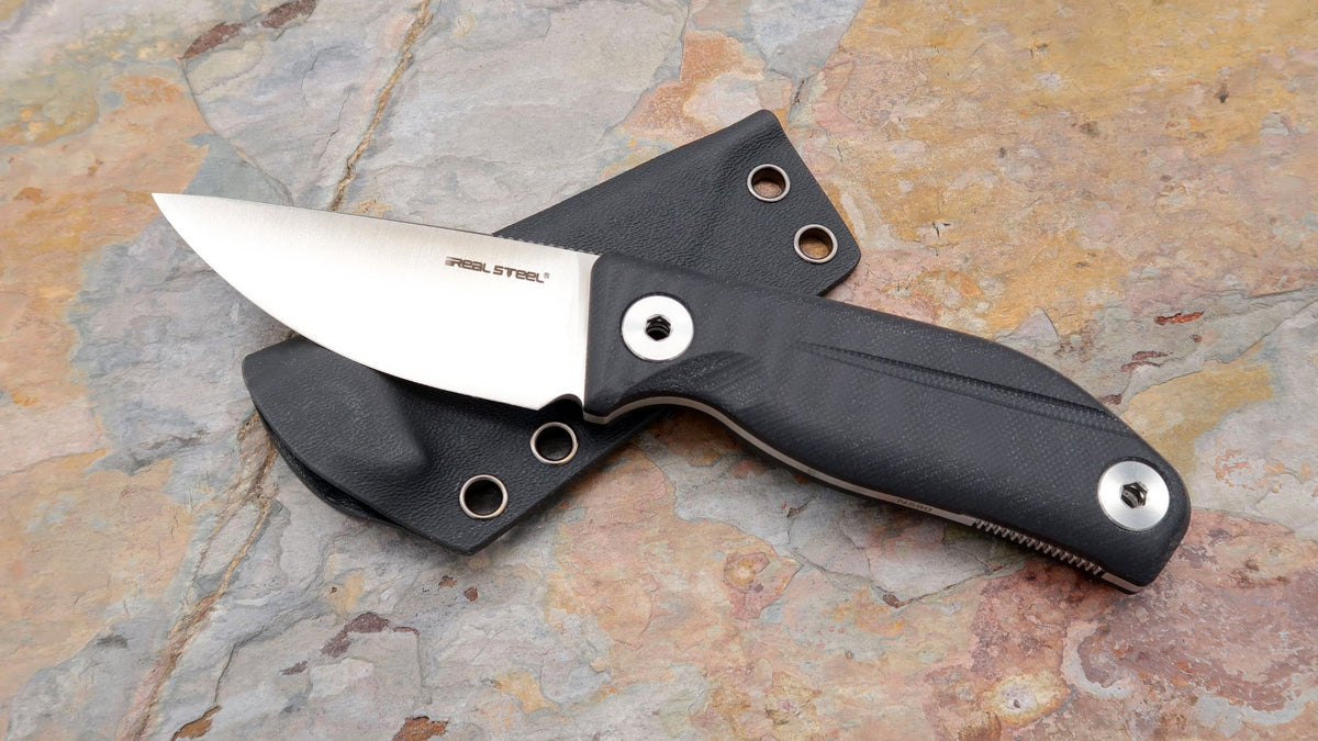 Real Steel CVX-80 Fixed Blade, Black Handle 3561 – Edgeworks Knife ...