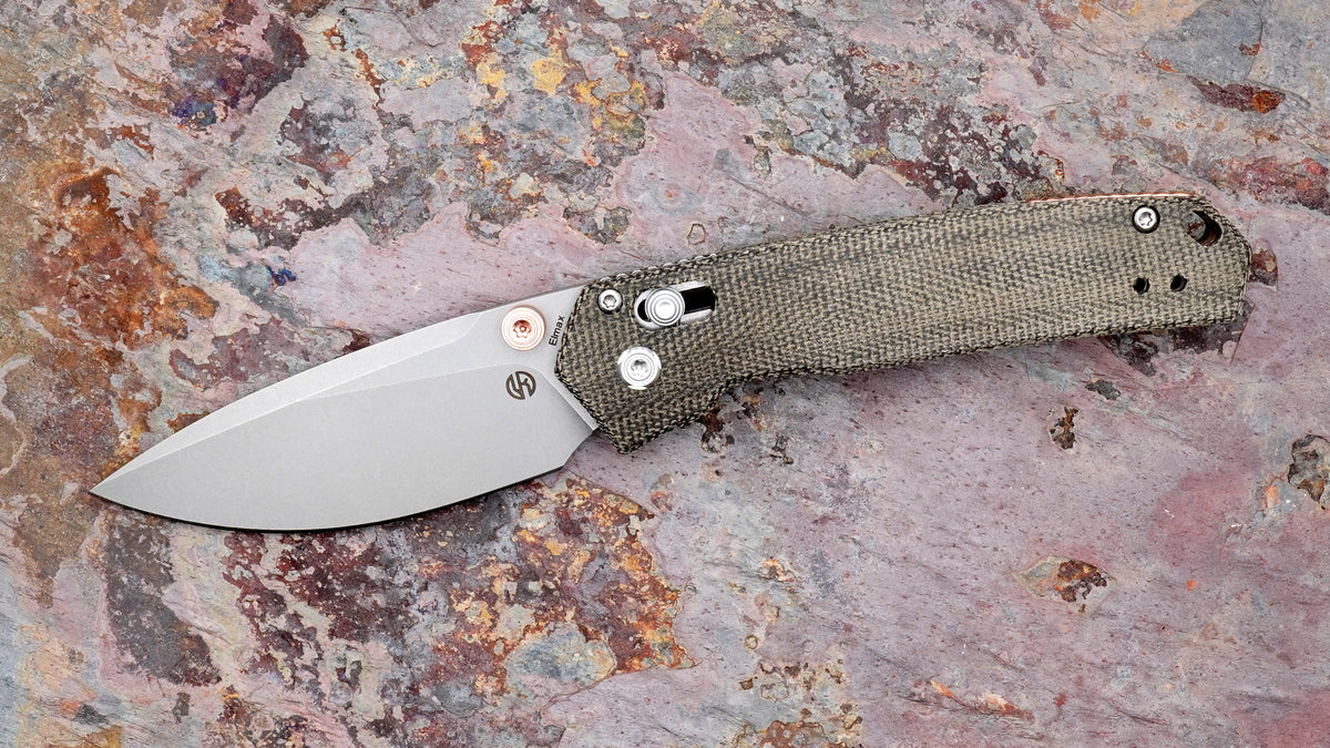 Vosteed Mini Psyop Crossbar Lock, Green Micarta Handle A2302 ...