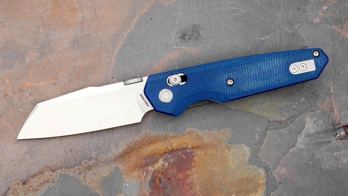 Vosteed Talarurus Crossbar Lock, Blue Micarta Handle A2704 – Edgeworks ...
