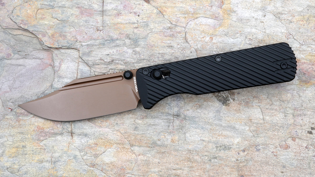 Vosteed Vombat Crossbar Lock Folder, Bronze Bowie Blade and Black Alum ...