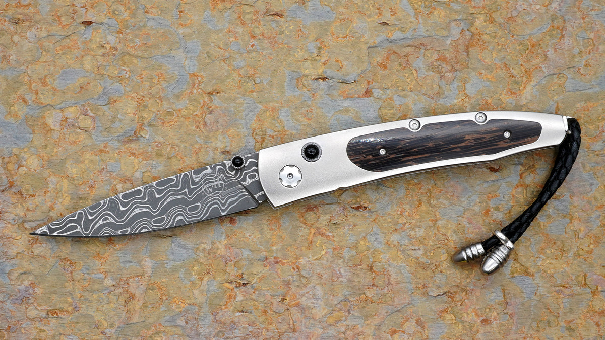 B10-Black Palm, Titanium with Black Palm Wood and Intrepid Damascus Bl ...