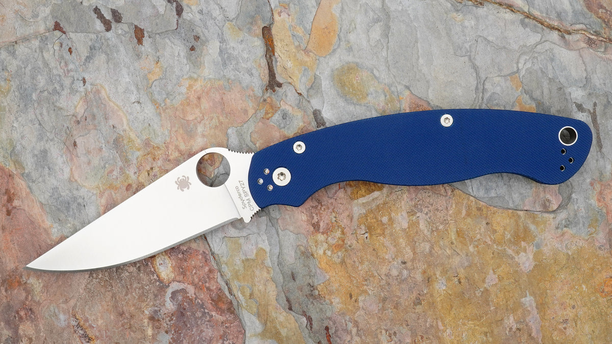 Military 2 CPM-SPY27 Folder, Cobalt Blue G-10 Handle C36GPCBL2 ...