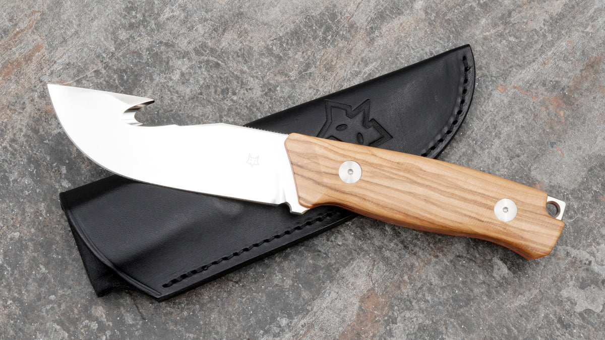 Fox Ejector Fixed Blade with Gut hook, Olive Wood Handle FX-663 OL ...