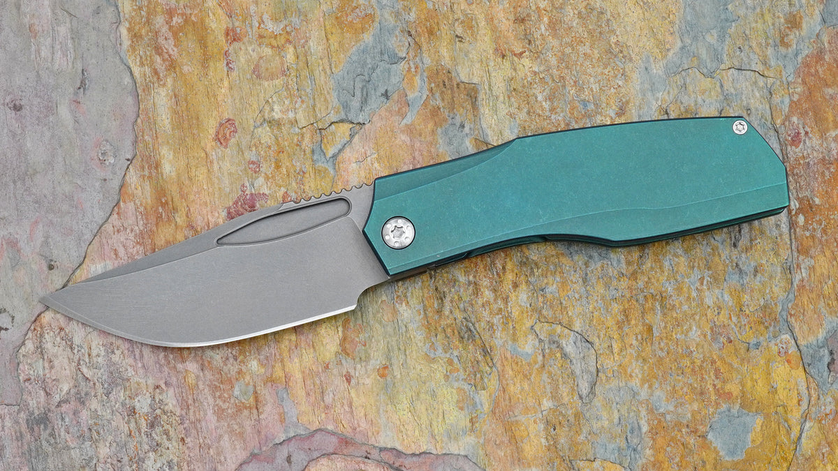 Prince Customs Protean Folder, MagnaCut with Green Titanium Handle ...