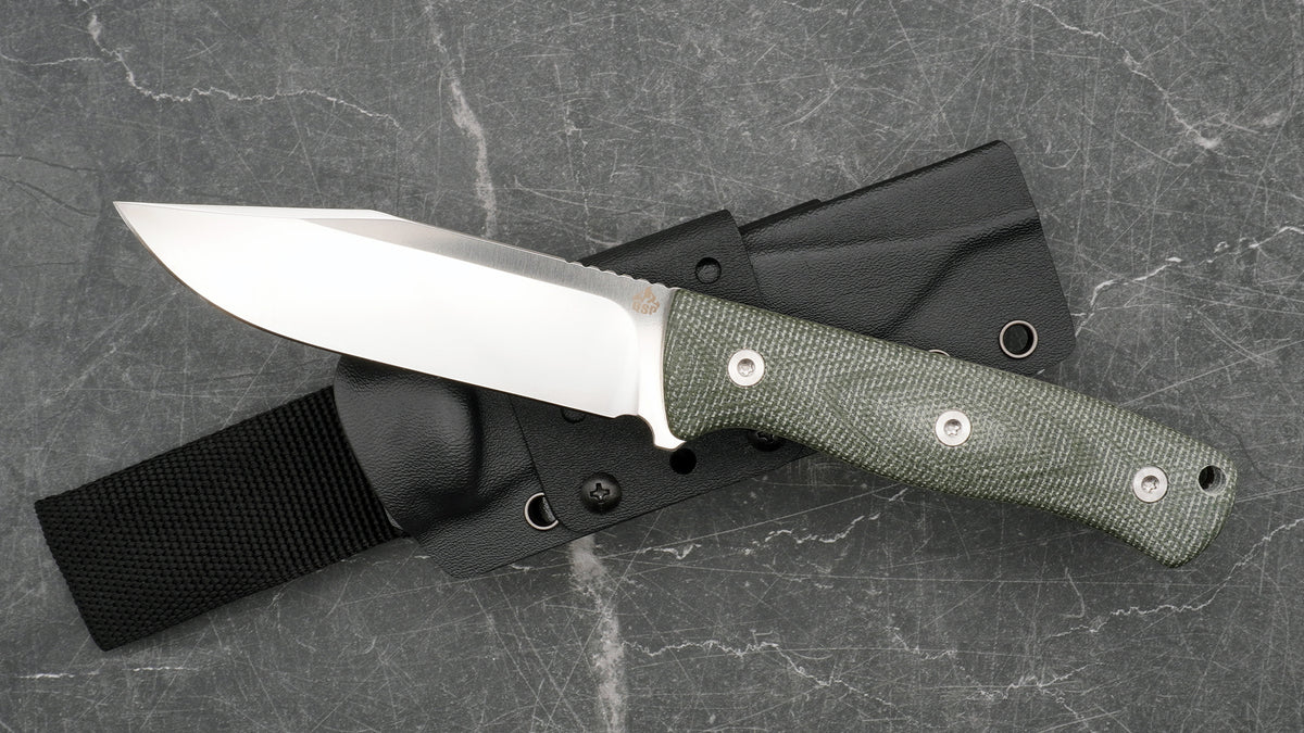 QSP Bison Fixed Blade, Green Micarta Handle QS134-C – Edgeworks Knife ...