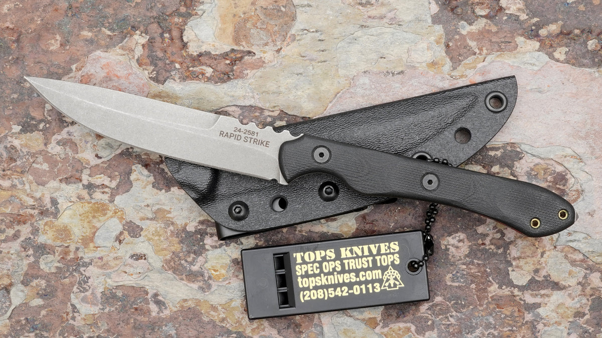 TOPS Rapid Strike Fixed Blade, Black G-10 Handle RDSK-01 – Edgeworks ...