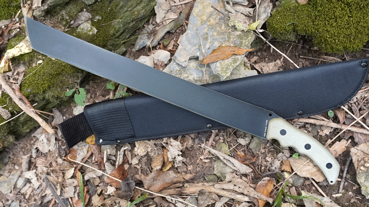 The Path Machete, Black Blade and Green Micarta – Edgeworks Knife ...