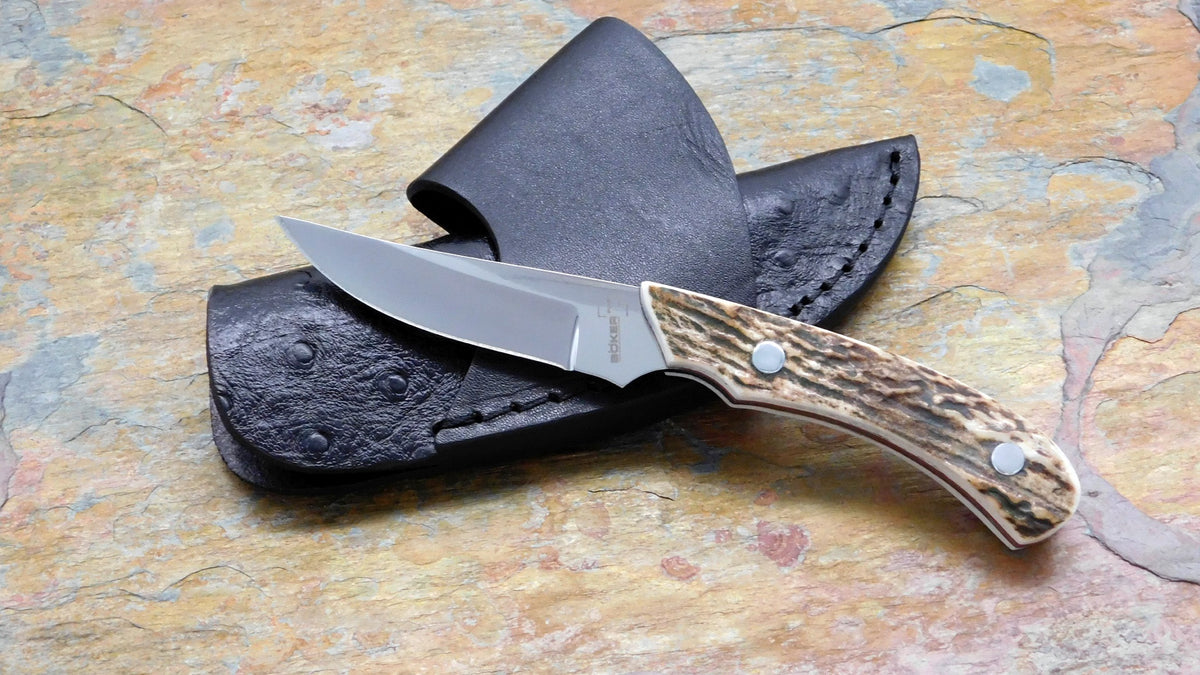 Boker Plus Cowboy Crossdraw Fixed Blade, Stag Handle 02BO515 ...