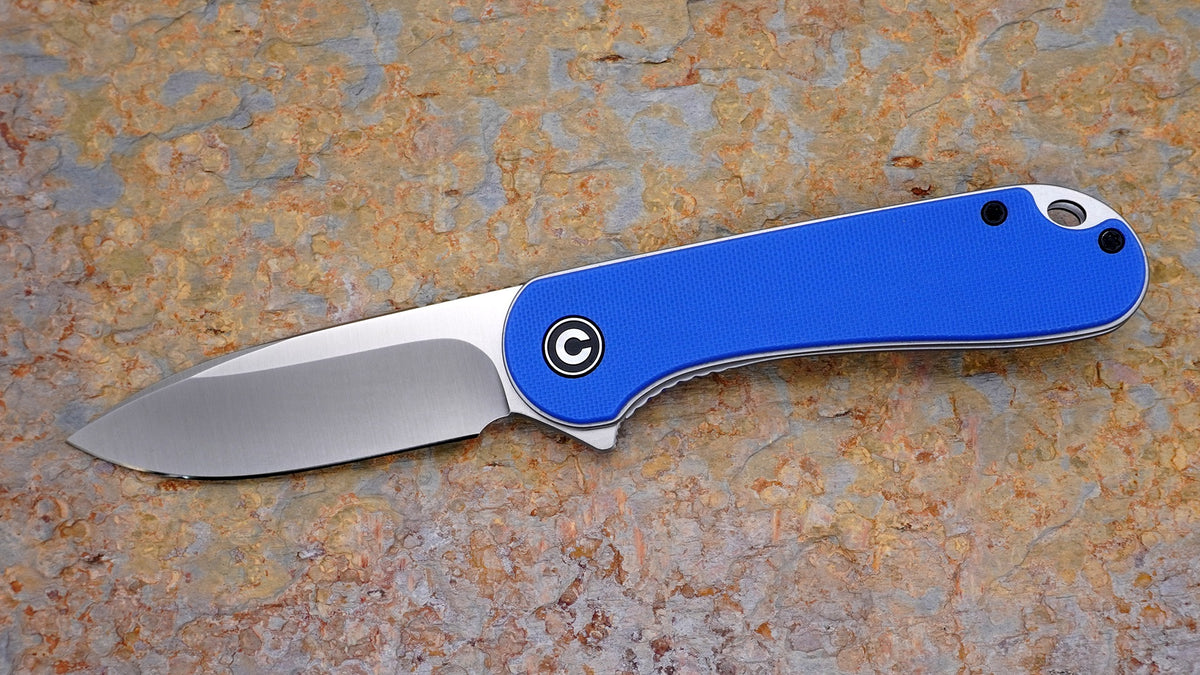 Elementum Flipper, Blue G-10 Handle C907F – Edgeworks Knife & Supply Co