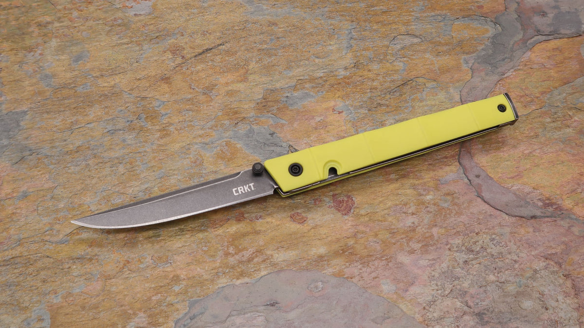 CEO Bamboo Folder, Yellow Handle Black Blade 7096YGK – Edgeworks Knife ...