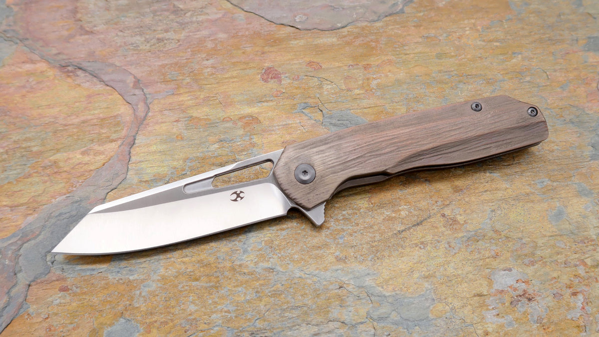 Kansept Shard Flipper, Wood Texture Titanium K1006A1 – Edgeworks Knife ...