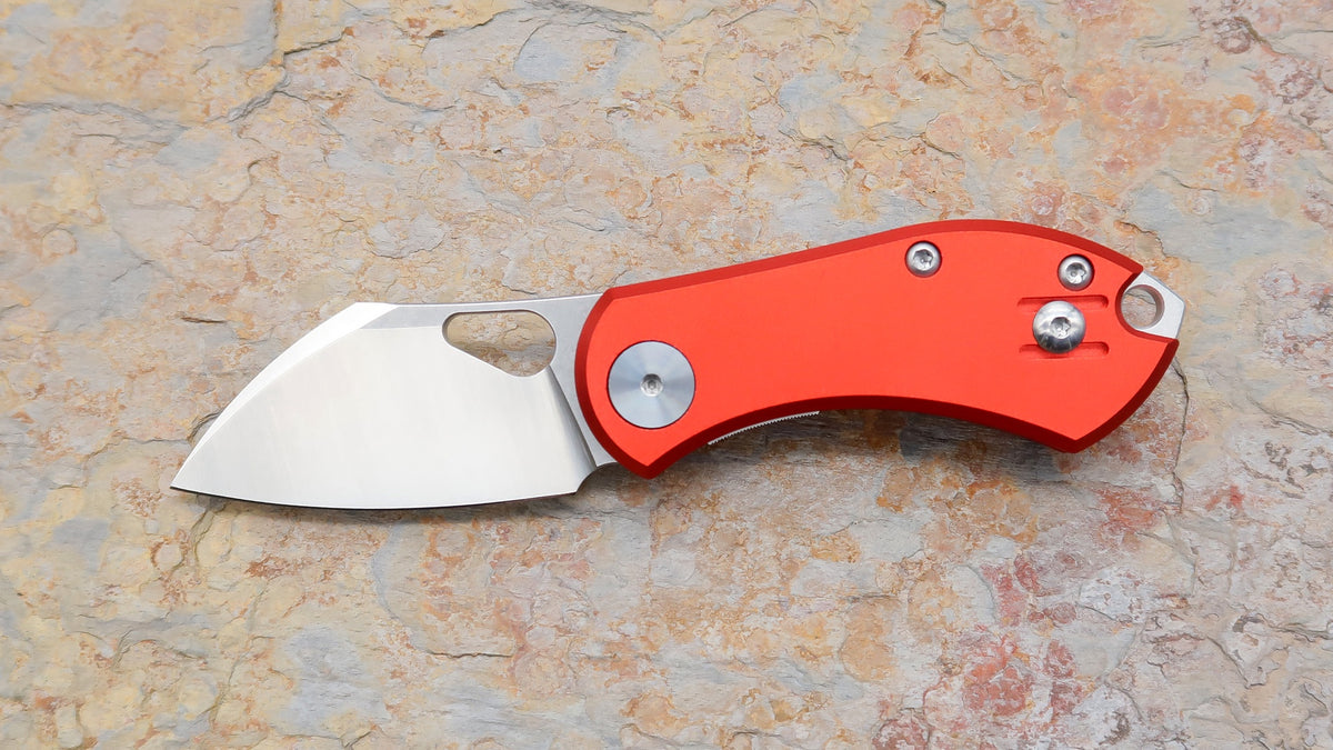 Ace Nibbler Folder, Red Aluminum Handle – Edgeworks Knife & Supply Co